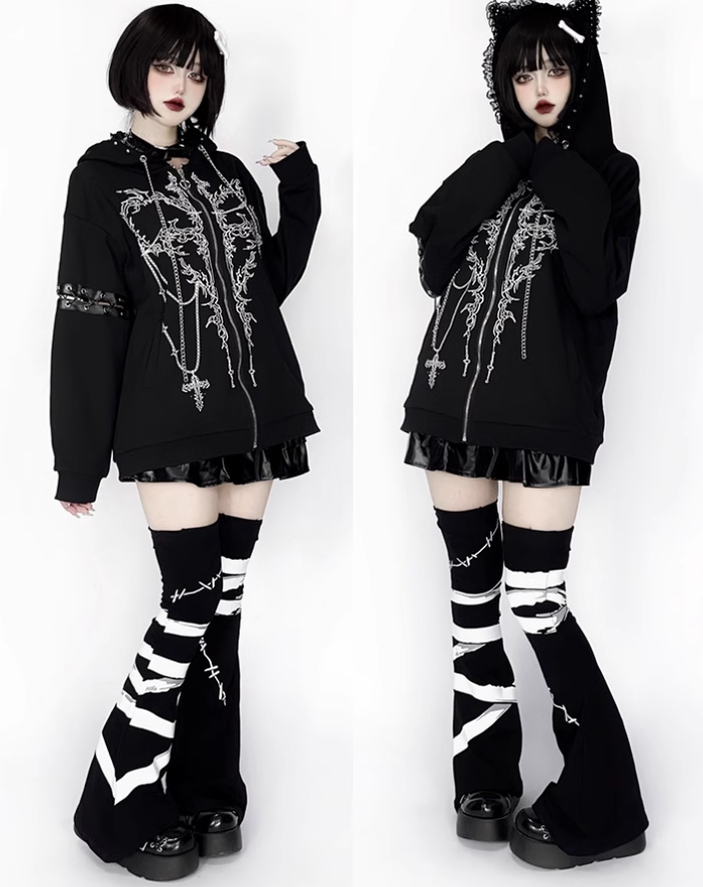 Y2K Leg Covers Bandage Print Leg Warmers Knee-high Socks – Honey Wardrobe