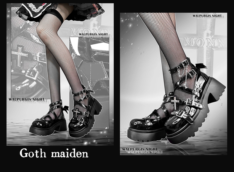 Punk Y2K Platform Shoes Round Toe Studded High Heels Shoes Punk Y2K Platform Shoes Round Toe Studded High Heels Shoes