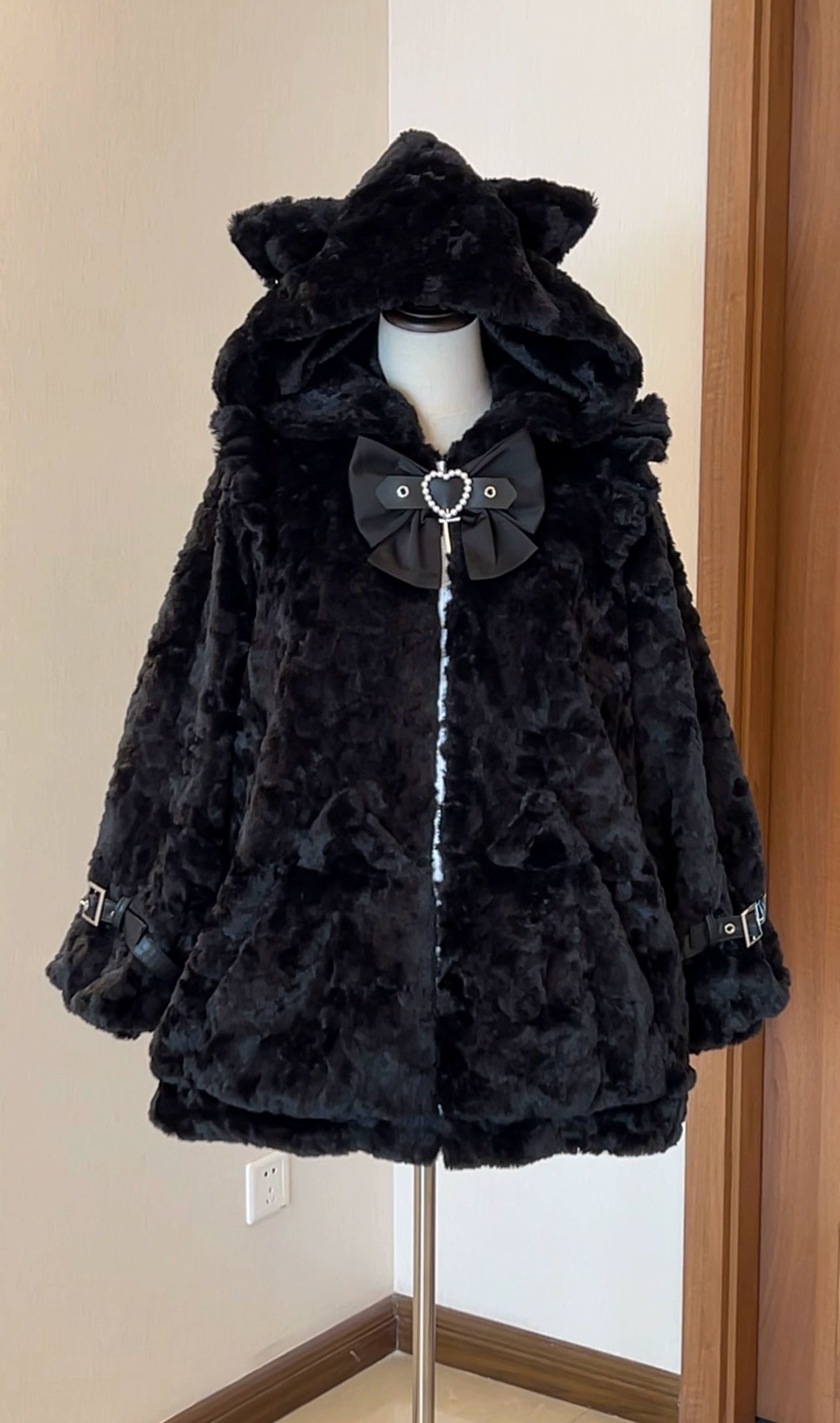 Jirai Kei Coat Cat Ear Hood Jacket Fleece Coat – Honey Wardrobe