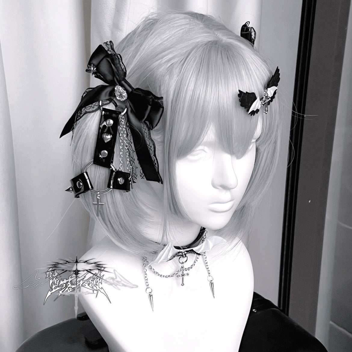 Jirai Kei Barrettes Punk Bow Hair Accessory for Ponytail – Honey Wardrobe